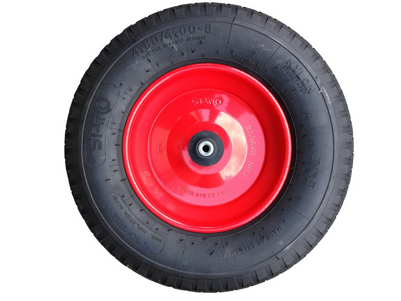4PLy FORT wheelbarrow wheel, steel rim, colour red, pneumatic tire ...