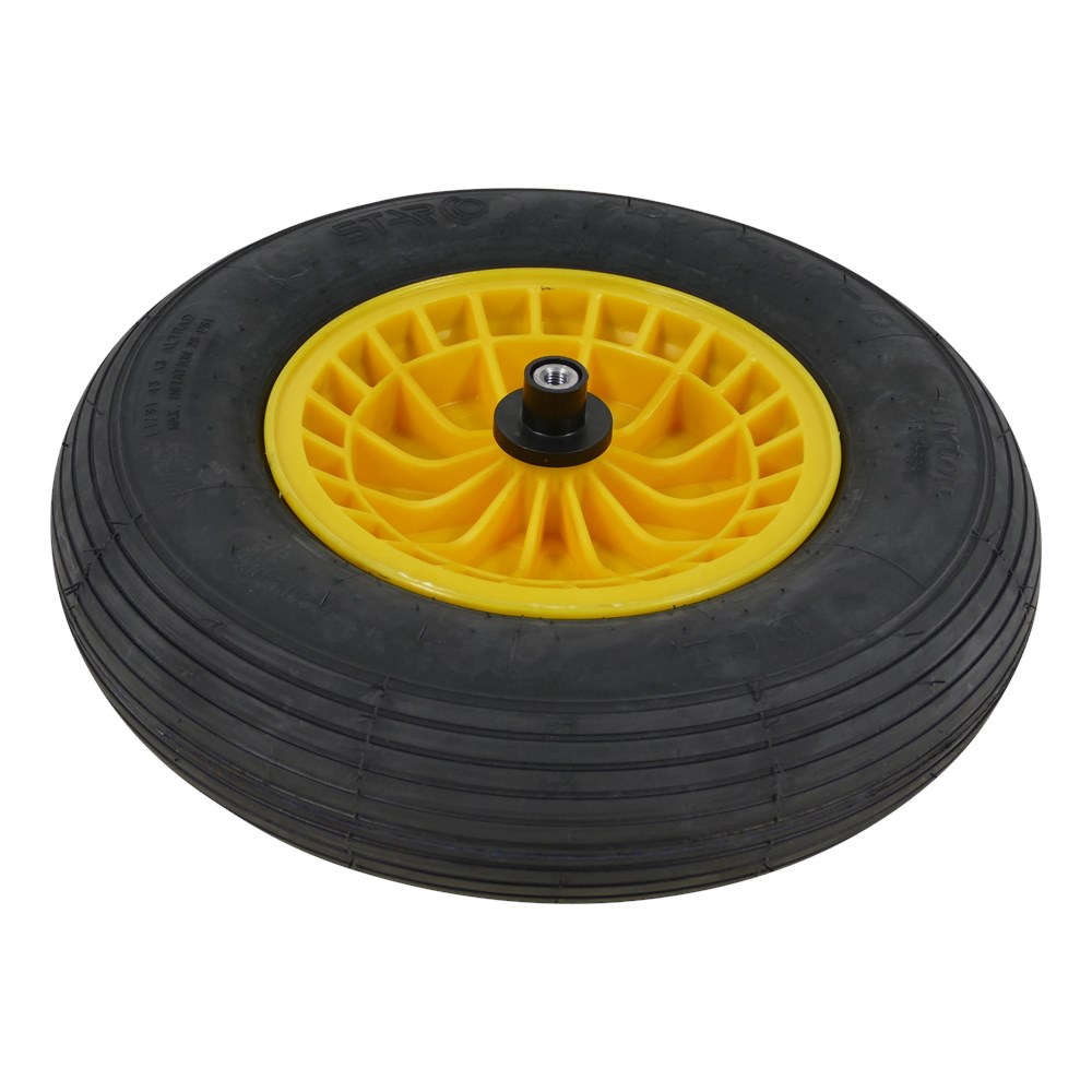 2PLy FORT wheelbarrow wheel, plastic rim colour yellow, pneumatic tire ...